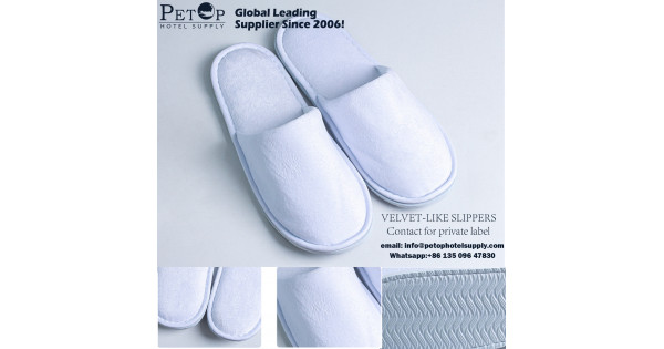 Inquire White Fluffy Hotel Slippers | Petop Hotel Supply