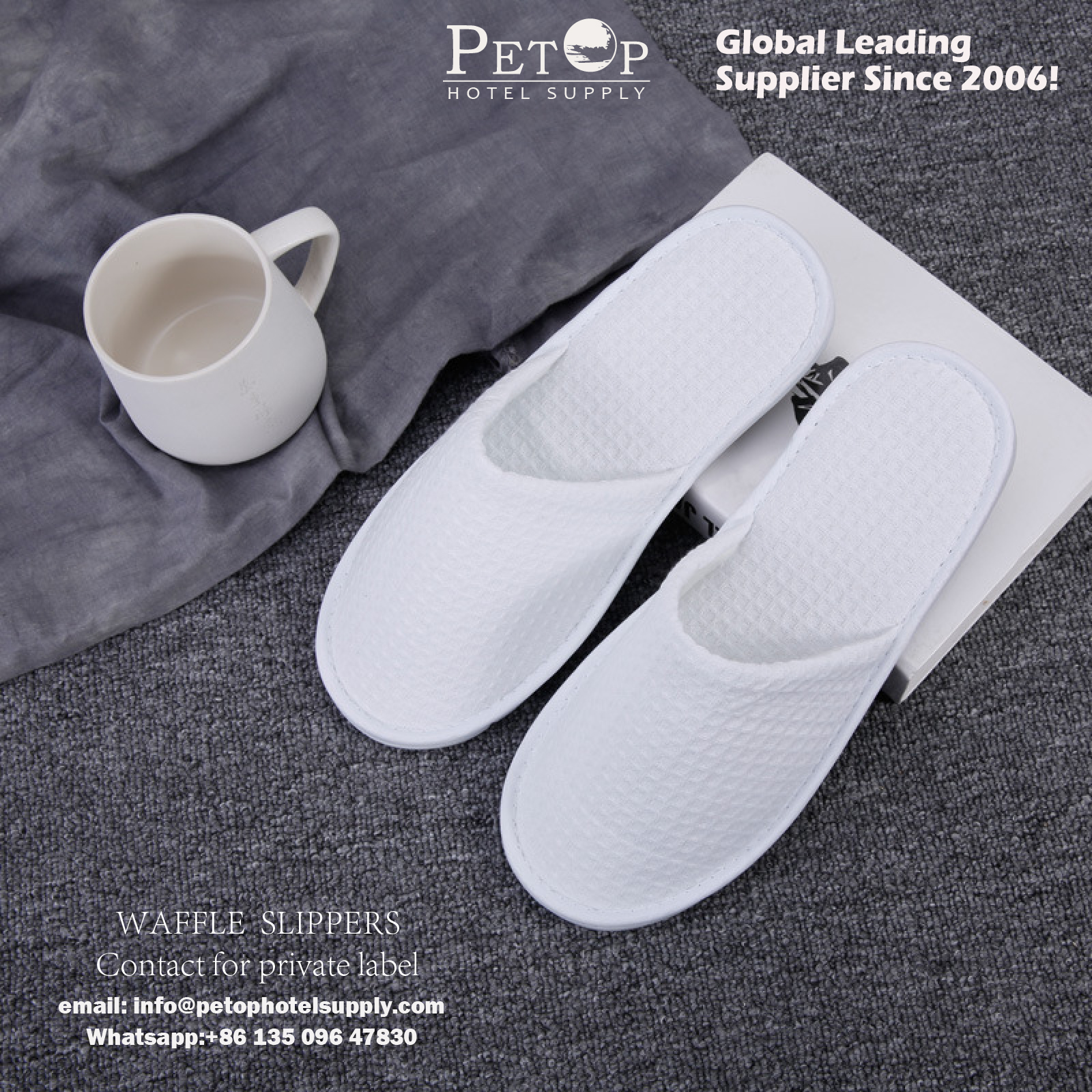 Buy White Disposable Waffle Slippers for Hotels | Petop Hotel Supply