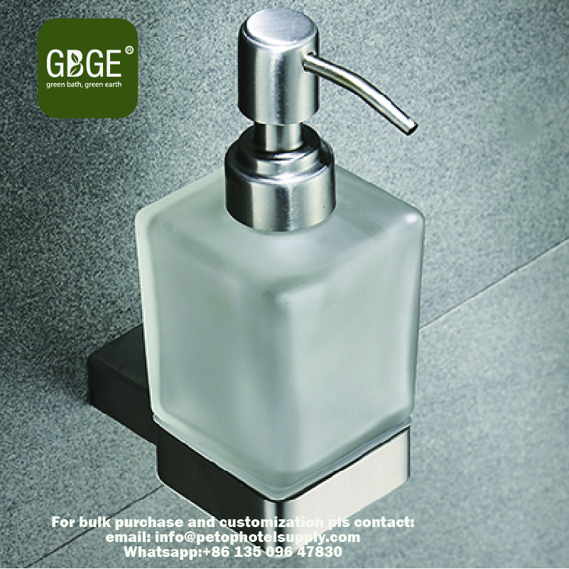 Wall Mounted Hand Soap Container Textured Glass Sink Soap Dispenser ...